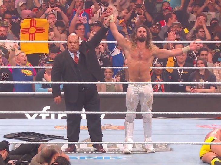 WWE WrestleMania 2025 Night 1 results, recap and highlights: Seth Rollins prevails over Roman ...