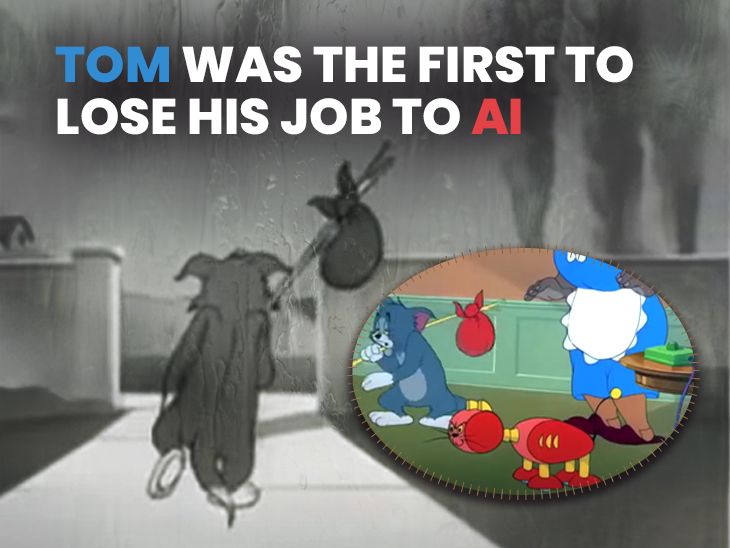 AI reality mirrors the Tom cat job loss meme
