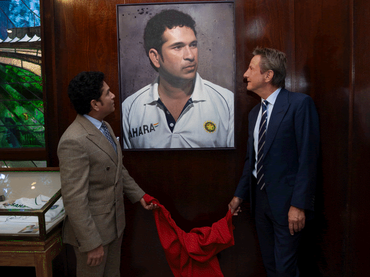 Sachin Tendulkar's painting unveiled at Lord's MCC Museum: India legend ...