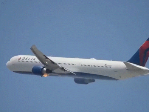 Visuals of aircraft engine fire after takeoff go viral online; Delta Airlines flight made ...