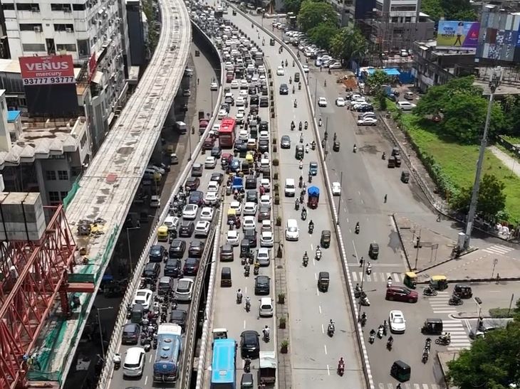 surat traffic gridlock bridge city bus breakdown uhdna darwaja to ...