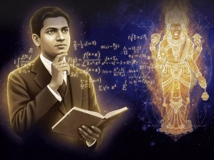 In dreams, goddess would write strange formulas on his tounge