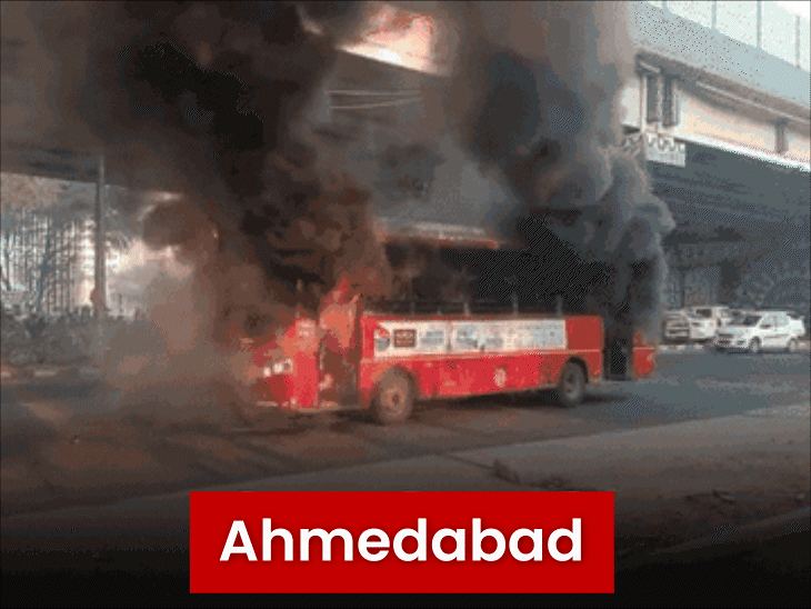 Surat Factory Fire Injures 5; Ahmedabad AMTS Bus Catches Fire