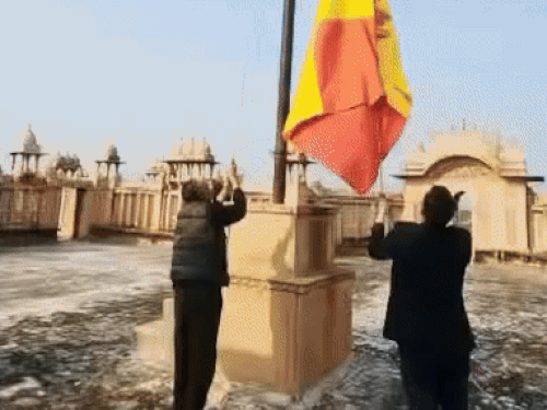 Vishvendra Singh Hoists Princely Flag at Bharatpurs Moti Mahal