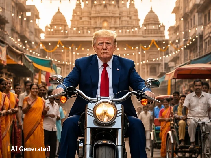 Trump AI Video: Riding Bike in India, Camel & Lion