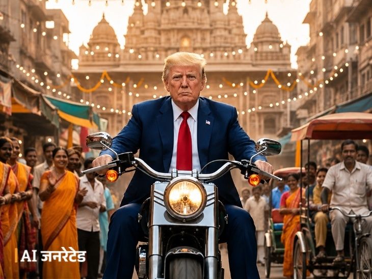Trump AI Video: Riding Bike in India, Camel & Lion