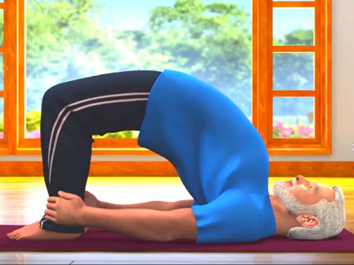 pm modi shares animated video of setu bandhasana on twitter and urge ...