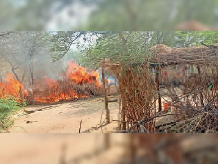 Fire in 2 enclosures caused panic among villagers, extinguished by fire ...