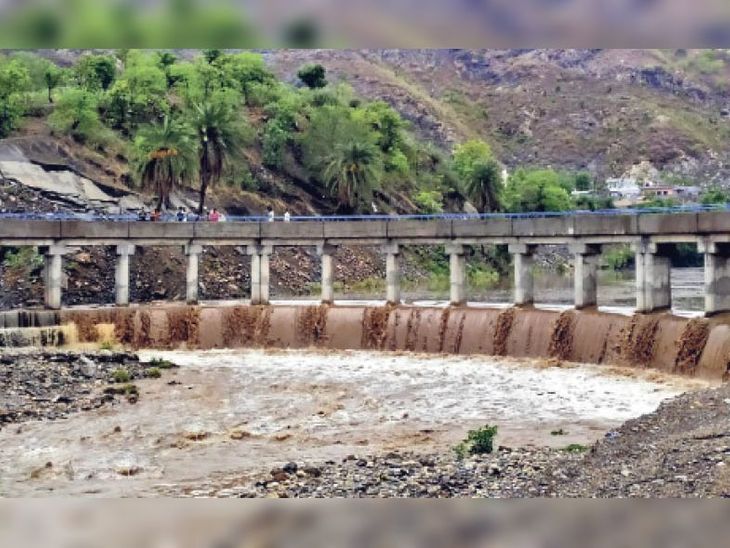 Rain-fed fields with strong wind in villages, Javar Mata Enikat spill ...