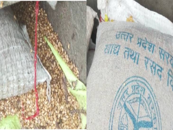 Wheat being wasted outside FCI warehouse in Barabanki in onle three ...