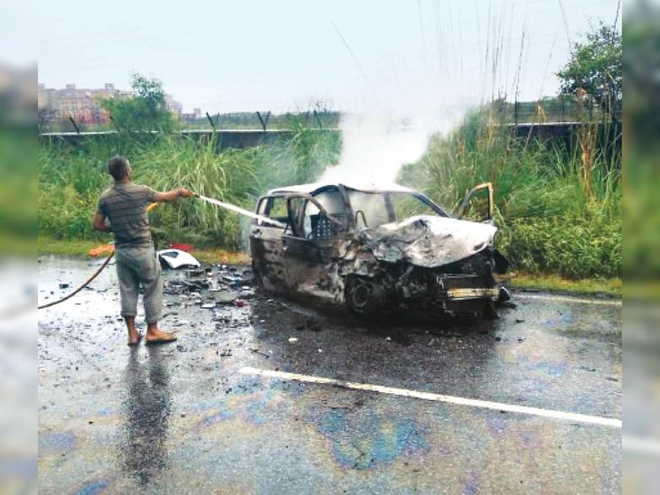 On Badli-Gurgaon road, another car collided with the car of the ...