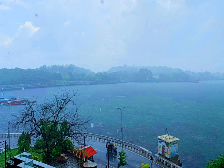 It rained heavily in Udaipur on Saturday, the temperature dropped by 8 ...