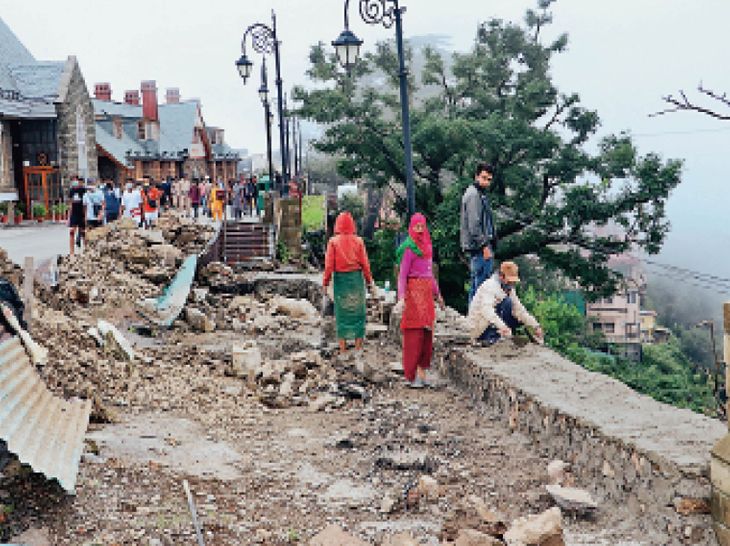 Repair work started on the lower side of the submerged ridge, 6 feet ...