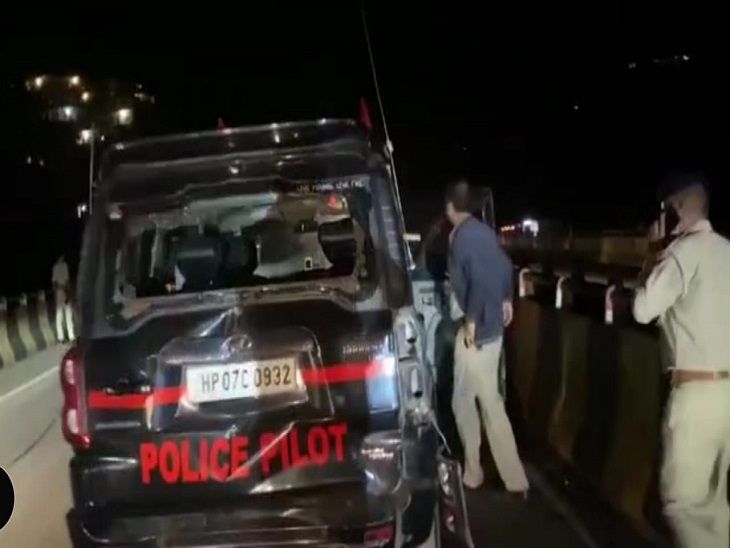 The speeding truck hit the pilot car of the first convoy, the pilot car ...