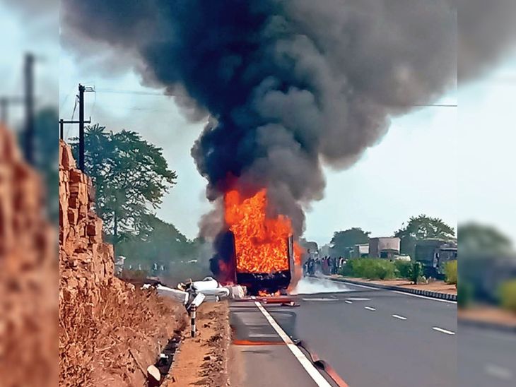 Fire broke out in a container filled with parcel, diesel tank exploded ...