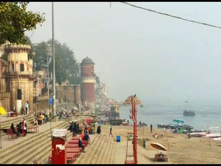 average temperature in Varanasi is 13°C, wind blowing at a speed of 6 ...