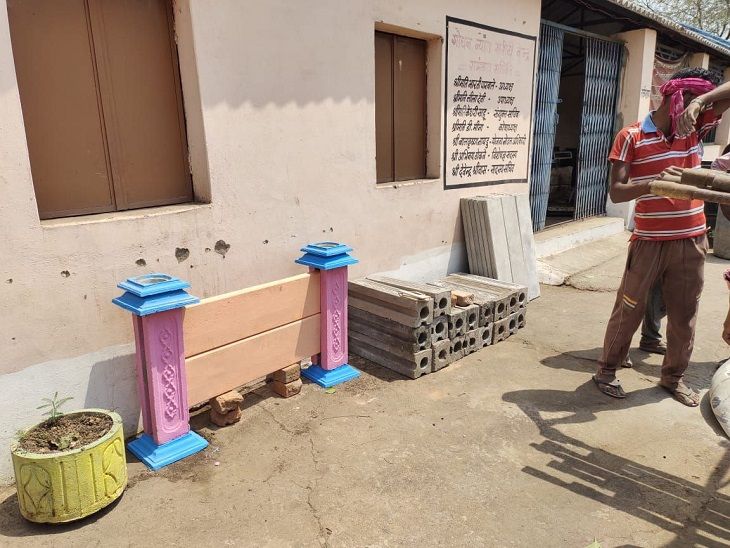 Brick, paver blocks and designer pots made from building demolition and ...