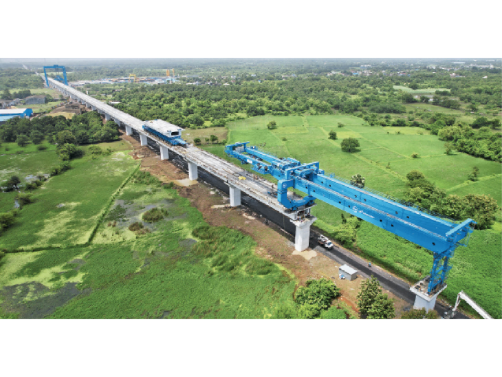 The first 1 km long viaduct of the bullet train project was built ...