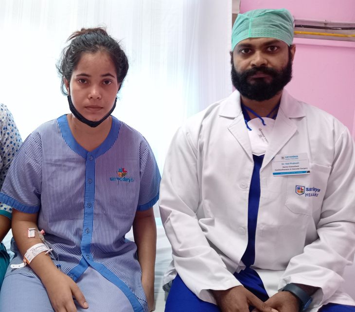 Open heart surgery done through small incision, after four days the ...