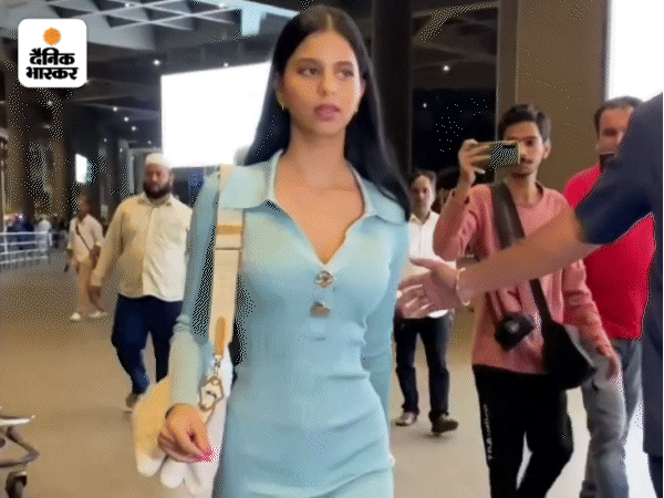Very stylish in green bodycon dress | सुहाना खान का एयरपोर्ट लुक: स्काई ...