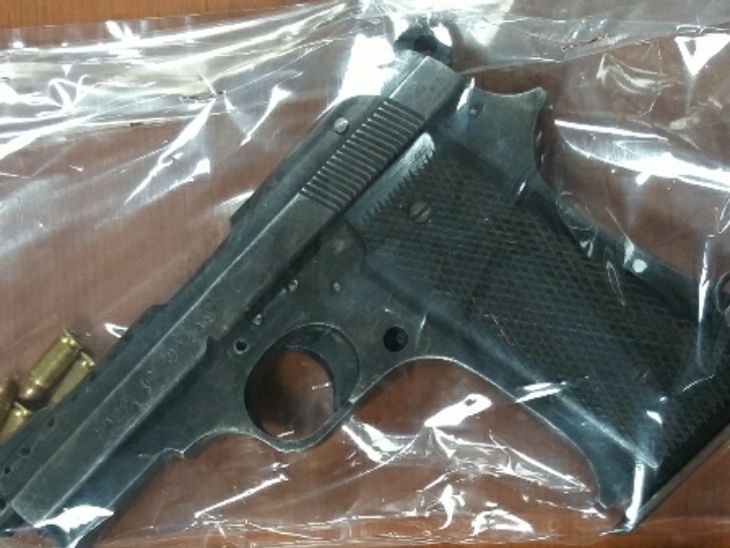 A 315 bore pistol and 3 rounds were found in the search, the police ...