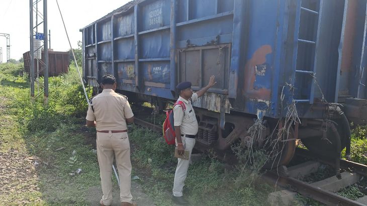 The train was standing on the outer side of Khandwa station, smoke ...