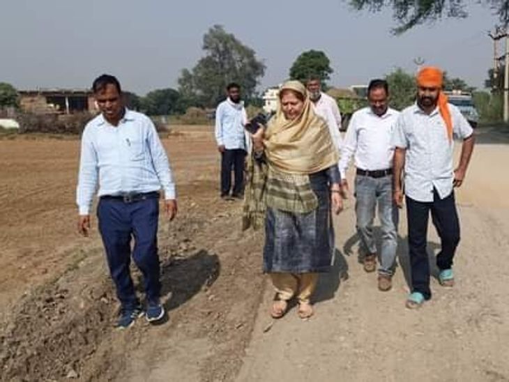 People raised their demand regarding the poor condition of the roads ...