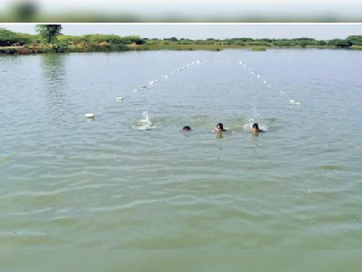 There is no swimming pool, district level swimming started in 7 feet ...