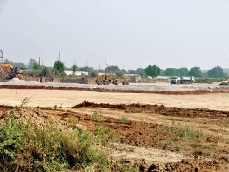 Now the construction work of apron area has started, the construction ...