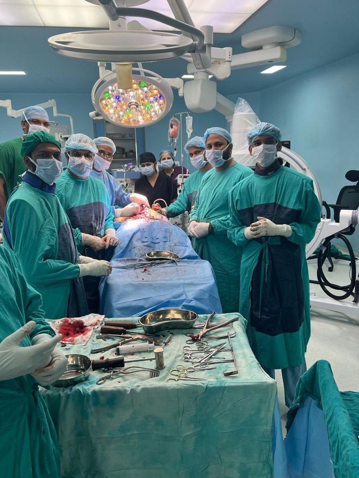 A patient suffering from scoliosis underwent surgery in AIIMS, there ...