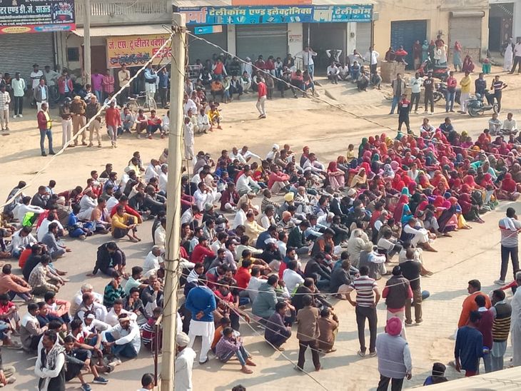 Protesters gathered on Sriganganagar to Hanumangarh and Lalgarh to ...