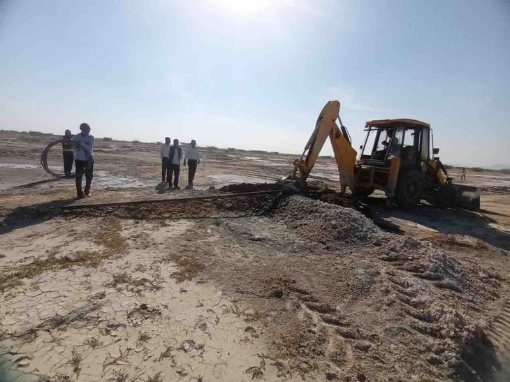 Salt was being made in the fields by bringing water from Sambhar lake ...