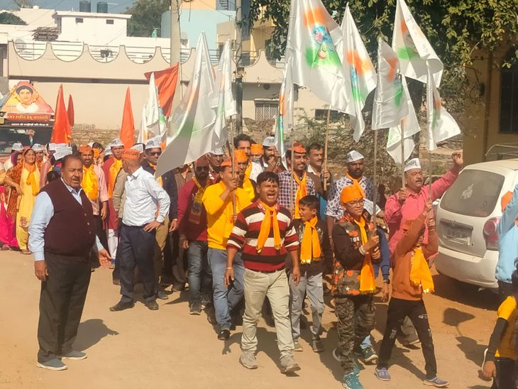 Aware Rath Yatra welcomed on reaching Bijolia, Sindhi society gave ...