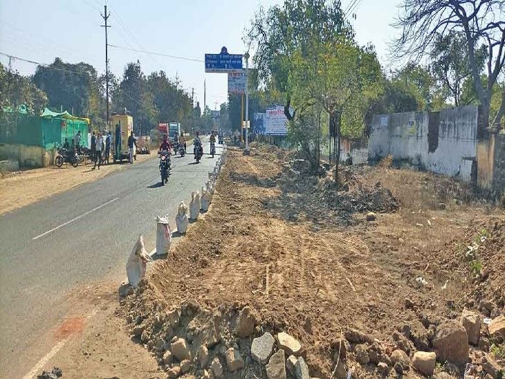 Construction started again after removing encroachment hindering making ...
