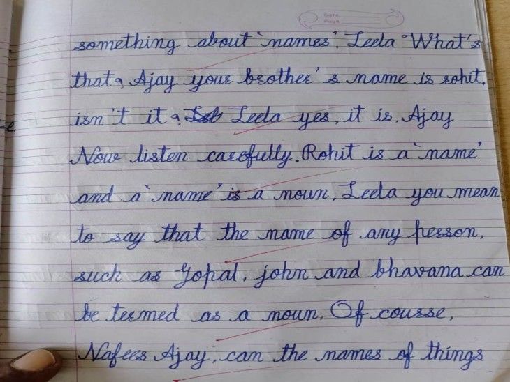 English writing of 41 children of primary school such that the words ...