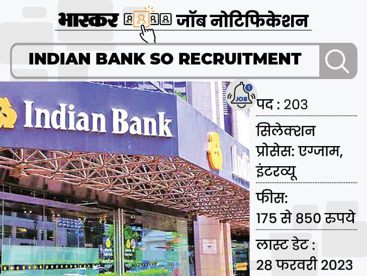 Application for recruitment of 203 posts in Indian Bank will start from ...