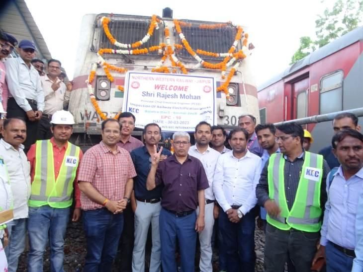 Electric track ready for 96.50 route kilometer from Balotra station to ...