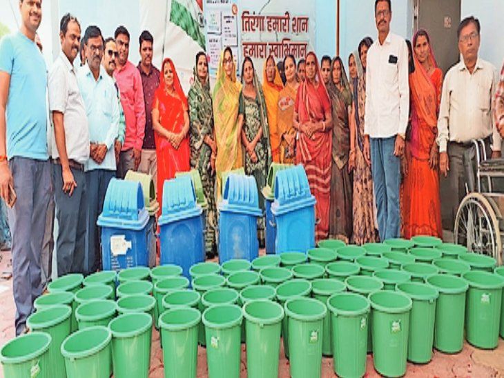 Different types of dustbins were distributed for collecting wet and dry ...