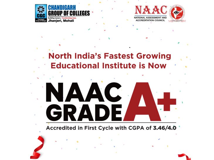 NAAC awarded NAAC A+ accreditation to CGC Jhanjeri with 3.46/4.0 CGPA ...