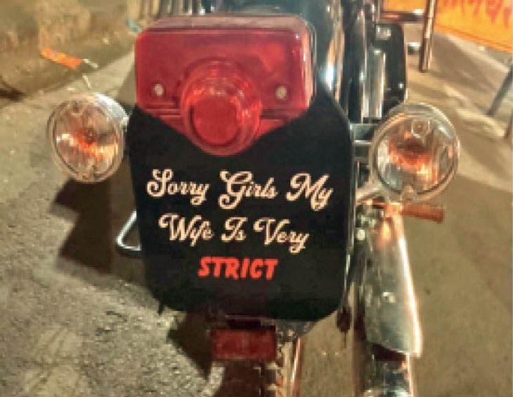 It was written on the number plate of the bullet – sorry girls my wife ...