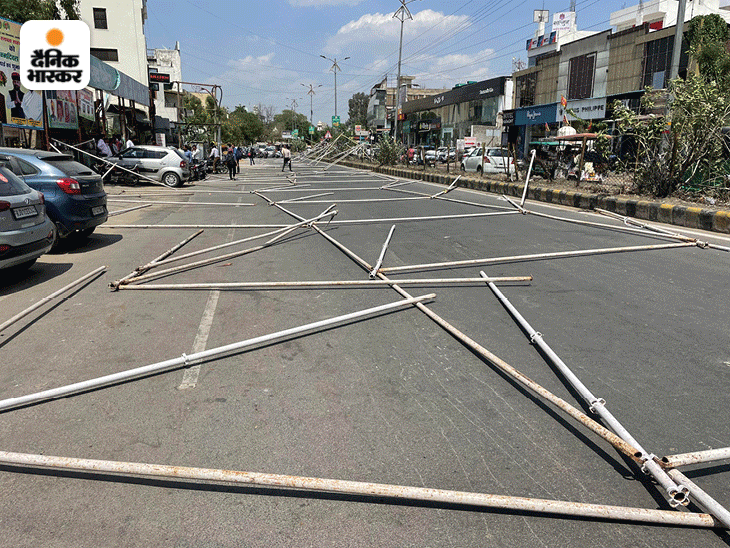 Pole fell due to strong wind, vehicle damaged, MLA and district ...