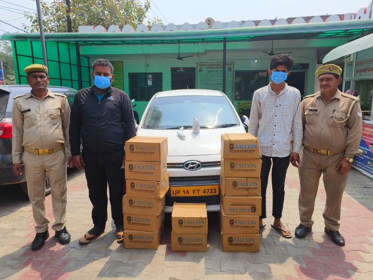 Two smugglers arrested, 40 cases of liquor and a pistol recovered,