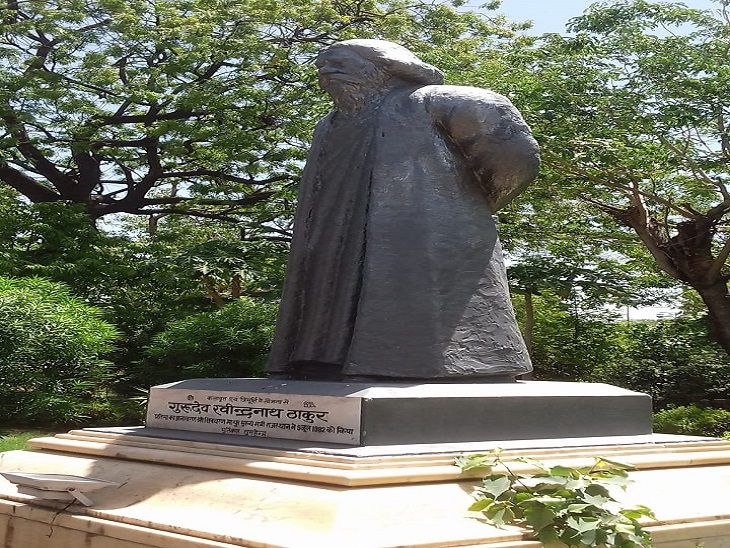 MK Sharma Sumhendra of the city made the statue of Rabindra Nath Tagore ...
