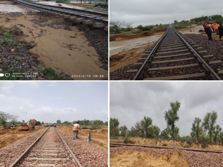 The tracks were blown in the air due to Bipper Joy cyclone | भीलड़ी ...