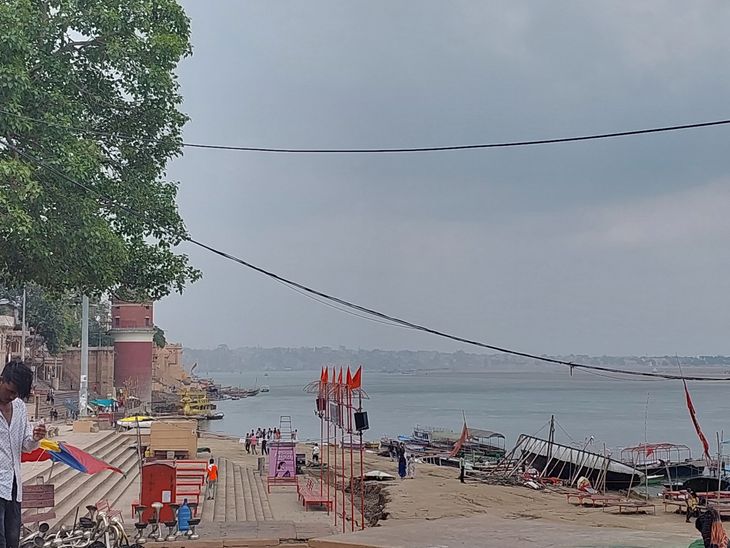 Relief from the humid heat in Varanasi, clouds visible in the sky ...