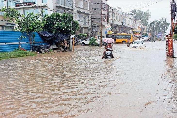 Patiala's Rao river overflows in Tanda-Tandi village, flood-like ...