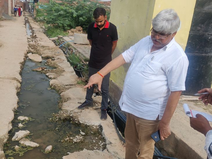 The superintending engineer inspected the water pipeline laid in the ...
