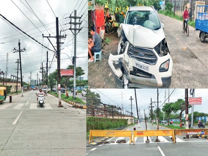 10 pillars on 200 meter road; Not removed even after 2 months, if an ...