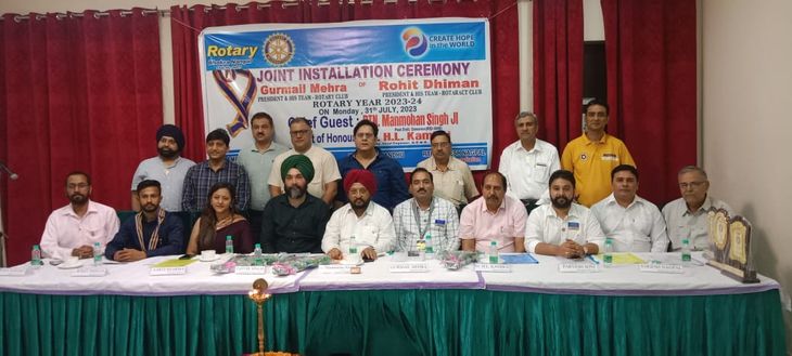 Gurmel Mehra became the president of Rotary Club Bhakra Nangal, Pravesh ...