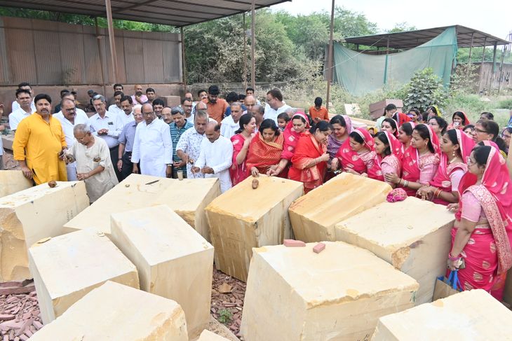 Sheetaldham Jain Temple: Foundation stone for construction of 42 feet ...